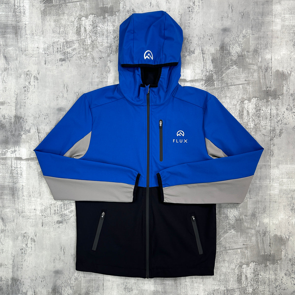 Flux Junior Versatility Tracksuit Jacket - Black/Cobalt/Grey – The Tech ...